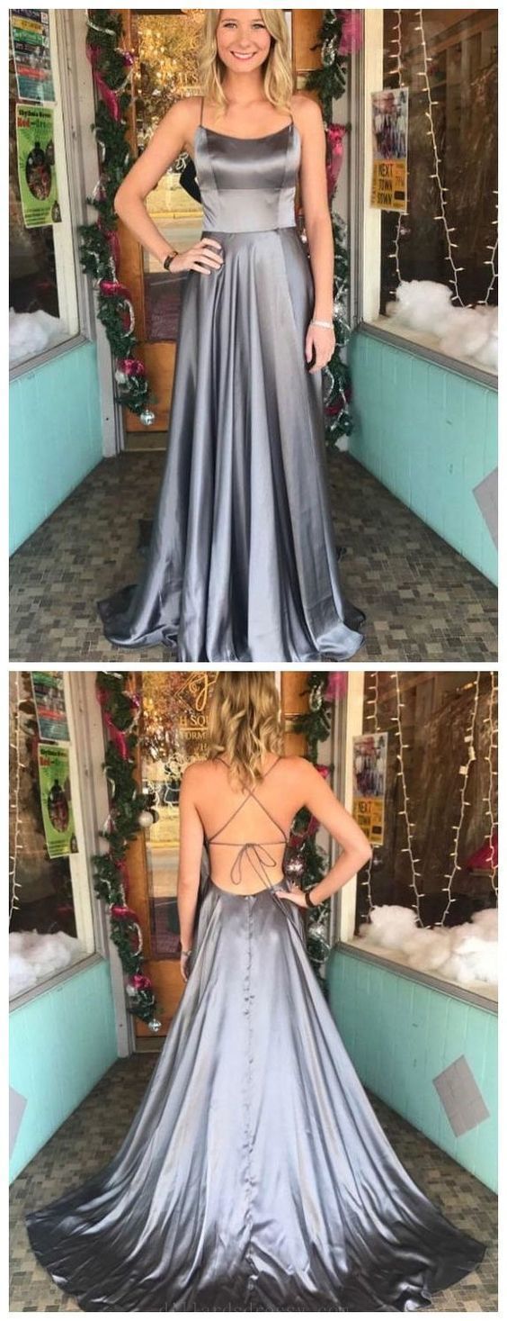 Prom Dresses Long, Backless Prom Dresses, Prom Dresses , Grey Prom ...