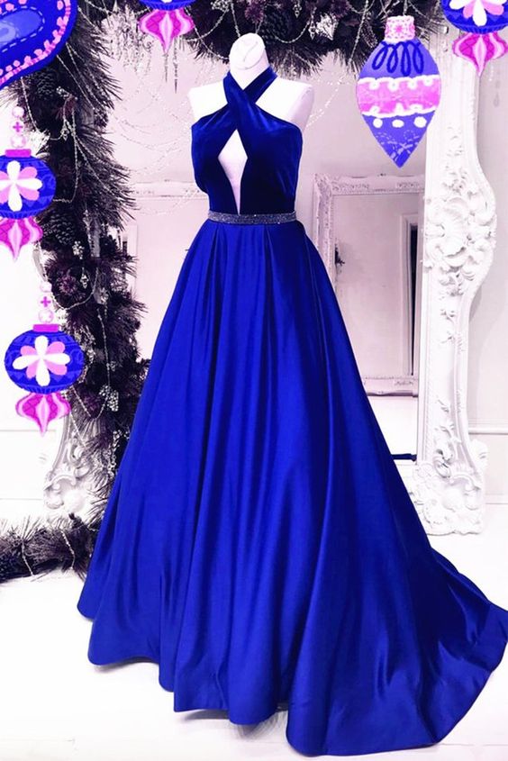 Unique Royal Blue Prom Dress,charming Prom Dress,sexy Back Prom Dress ...